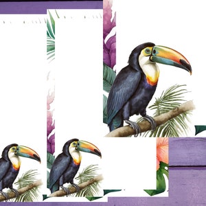 Toucan Letter Writing Paper A5 Stationery Lined/unlined Penpal Supplies ...