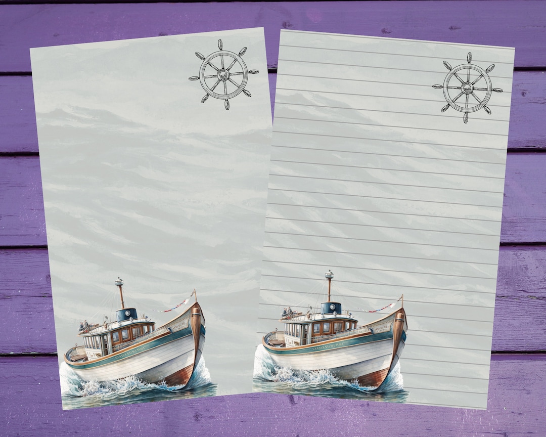 Boat Letter Writing Paper A5 Stationery Lined/unlined Penpal Supplies ...