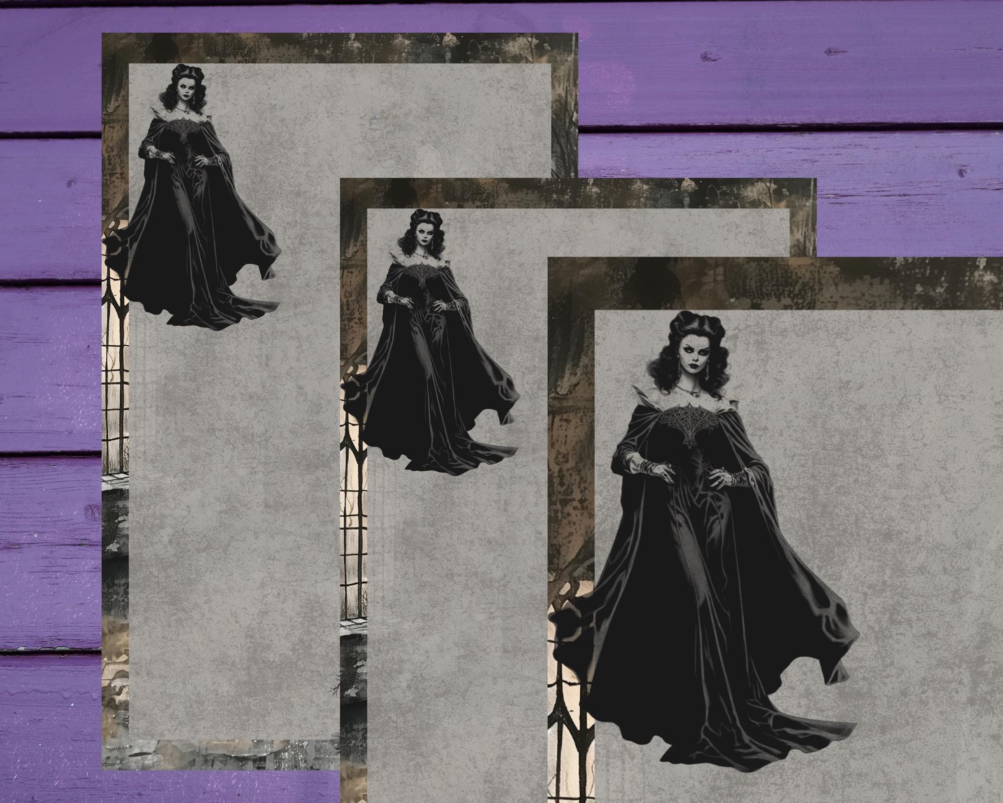 Vintage Vampire Letter Writing Paper A5 Stationery Lined/unlined Penpal ...