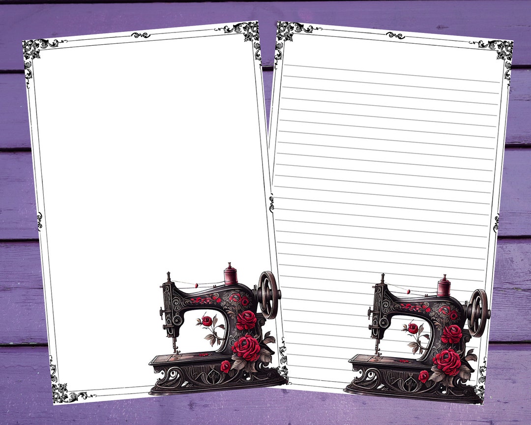 Vintage Sewing Letter Writing Paper A5 Stationery Lined/unlined Penpal ...