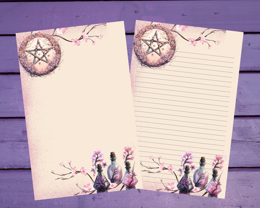Cherry Blossom Magic Letter Writing Paper A5 Stationery Lined/unlined ...