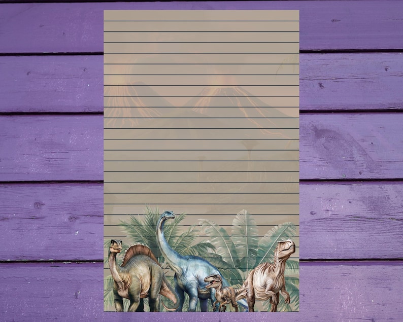 Dinosaurs Letter Writing Paper A5 Stationery Lined/unlined Penpal ...
