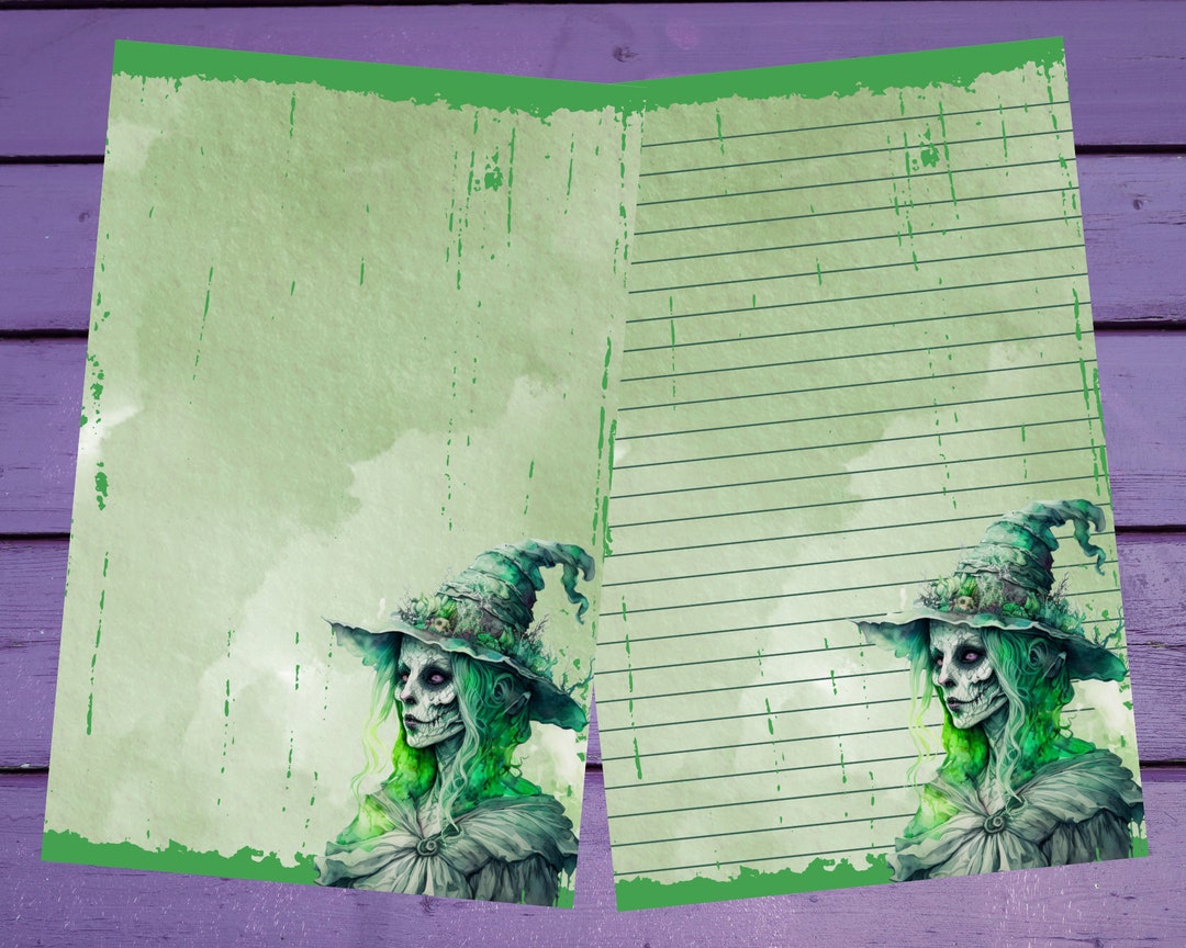 Undead Witch Letter Writing Paper A5 Stationery Lined/unlined Penpal ...