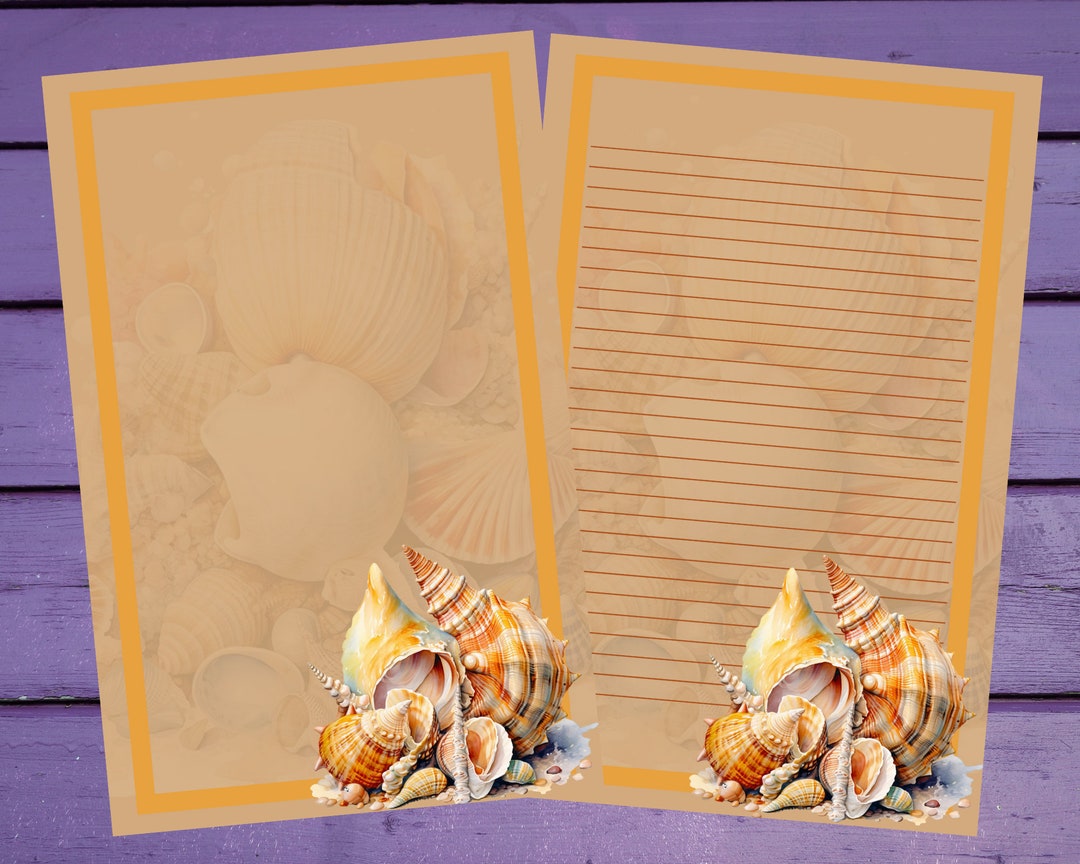Seashells Letter Writing Paper A5 Stationery Lined/unlined Penpal ...