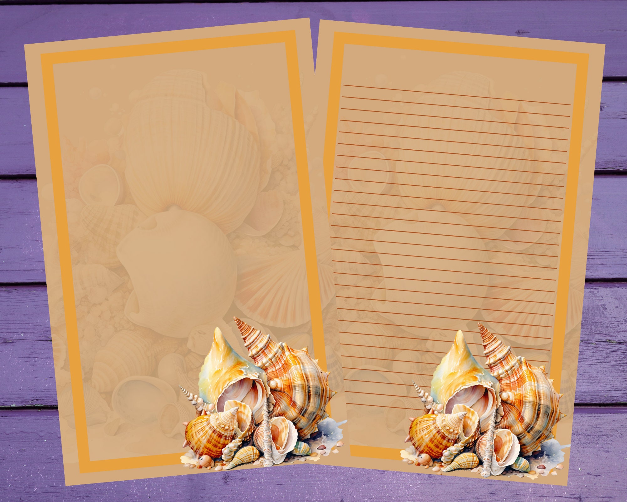 Seashells Letter Writing Paper A5 Stationery Lined/unlined - Etsy