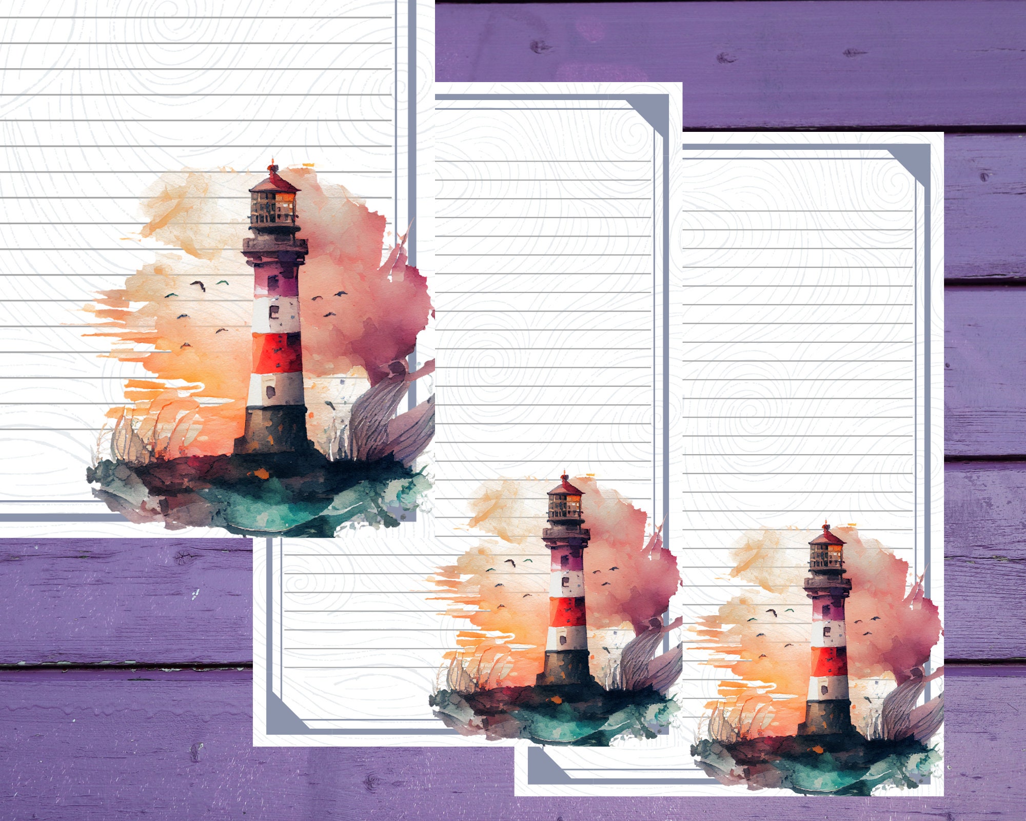 Lighthouse Letter Writing Paper A5 Stationery Lined/unlined - Etsy