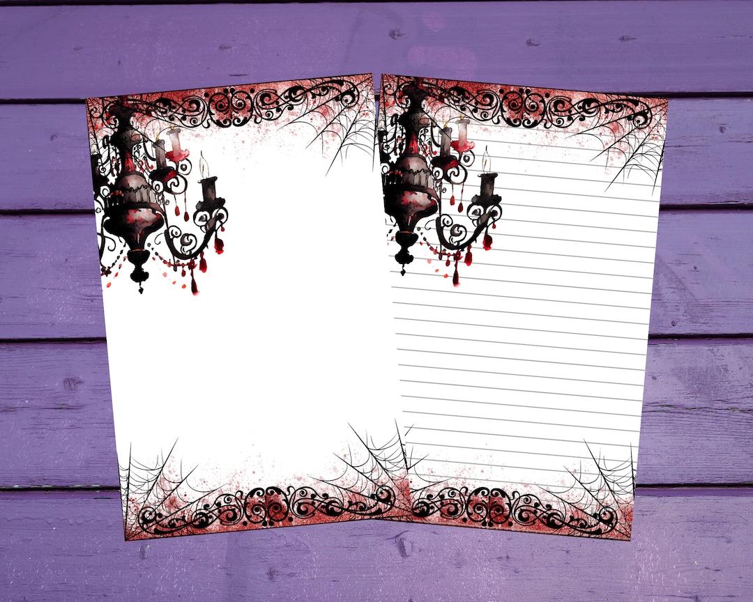 Gothic Chandelier Letter Writing Paper A5 Lined/unlined Stationery ...