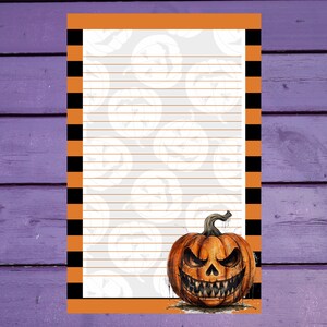 Scary Pumpkin Letter Writing Paper A5 Stationery Lined/unlined Penpal ...