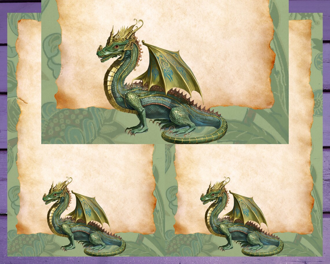 Green Dragon Letter Writing Paper A5 Stationery Lined/unlined Penpal ...