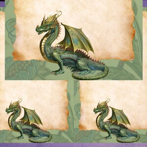 Green Dragon Letter Writing Paper A5 Stationery Lined/unlined Penpal ...