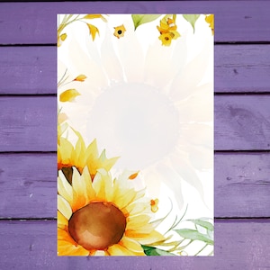 Sunflower Letter Writing Paper A5 Stationery Lined/unlined - Etsy