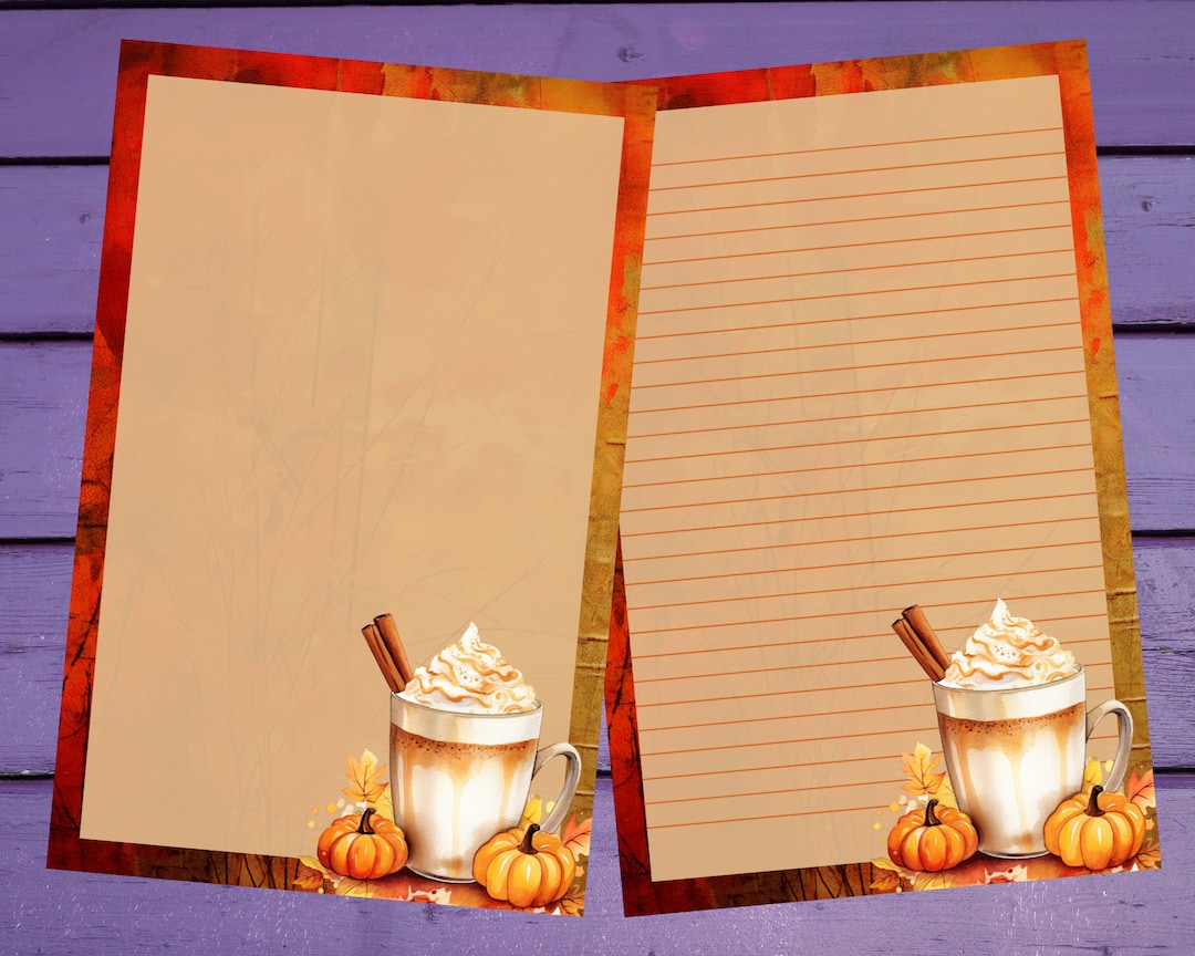 Autumn Hot Chocolate Letter Writing Paper A5 Stationery Lined/unlined ...