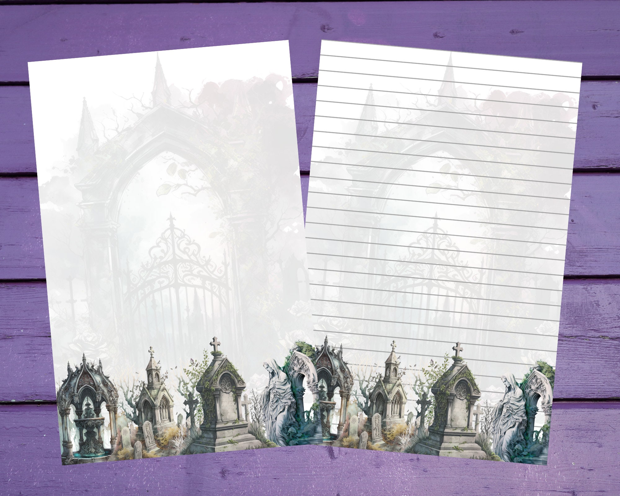 Cemetery Letter Writing Paper A5 Stationery Lined/unlined - Etsy