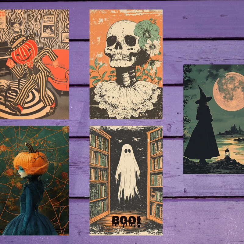Halloween Postcards - Etsy