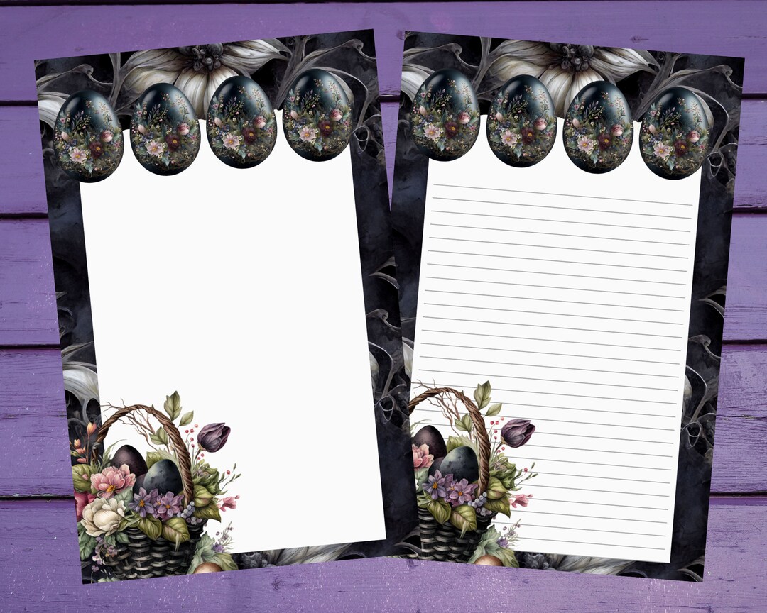 Gothic Dark Easter Letter Writing Paper A5 Stationary Lined/unlined ...