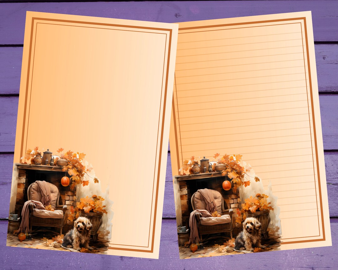 Autumn Scene Letter Writing Paper A5 Stationery Lined/unlined Penpal ...