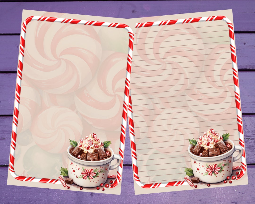 Sweet Christmas Letter Writing Paper A5 Stationery Lined/unlined Penpal ...