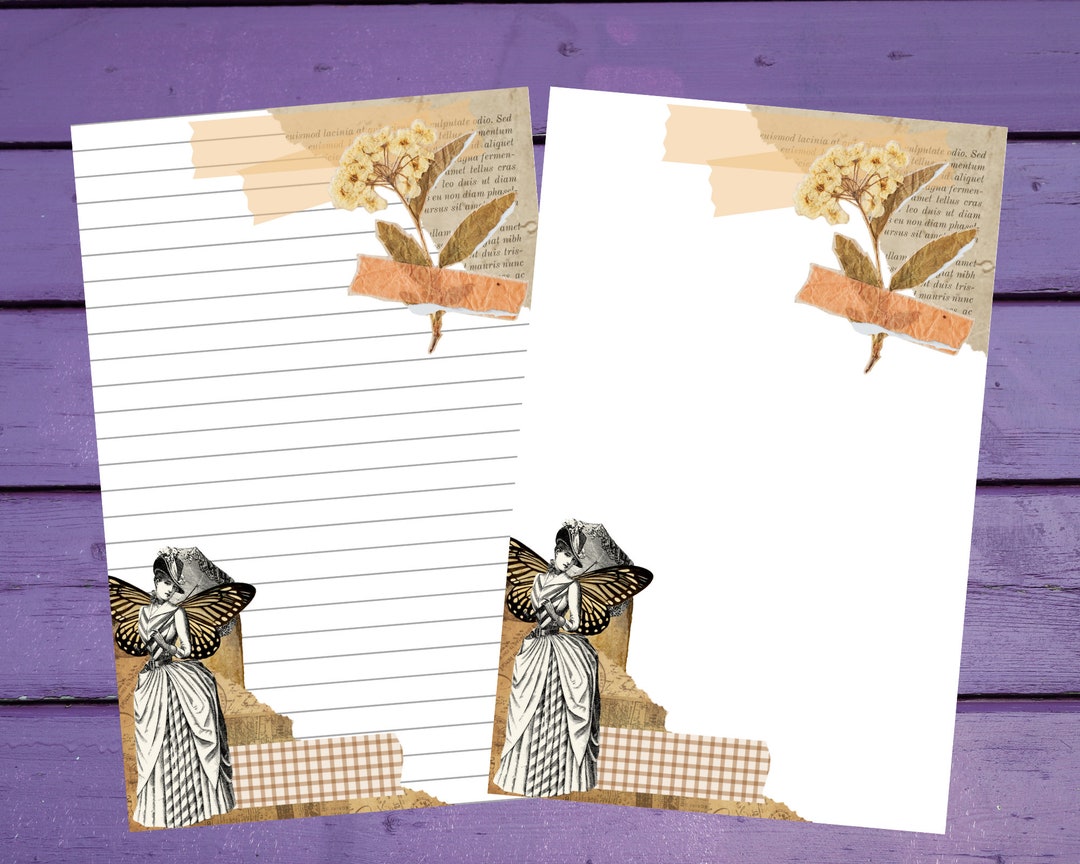 Vintage Style Letter Writing Paper A5 Stationery Lined/unlined Penpal ...