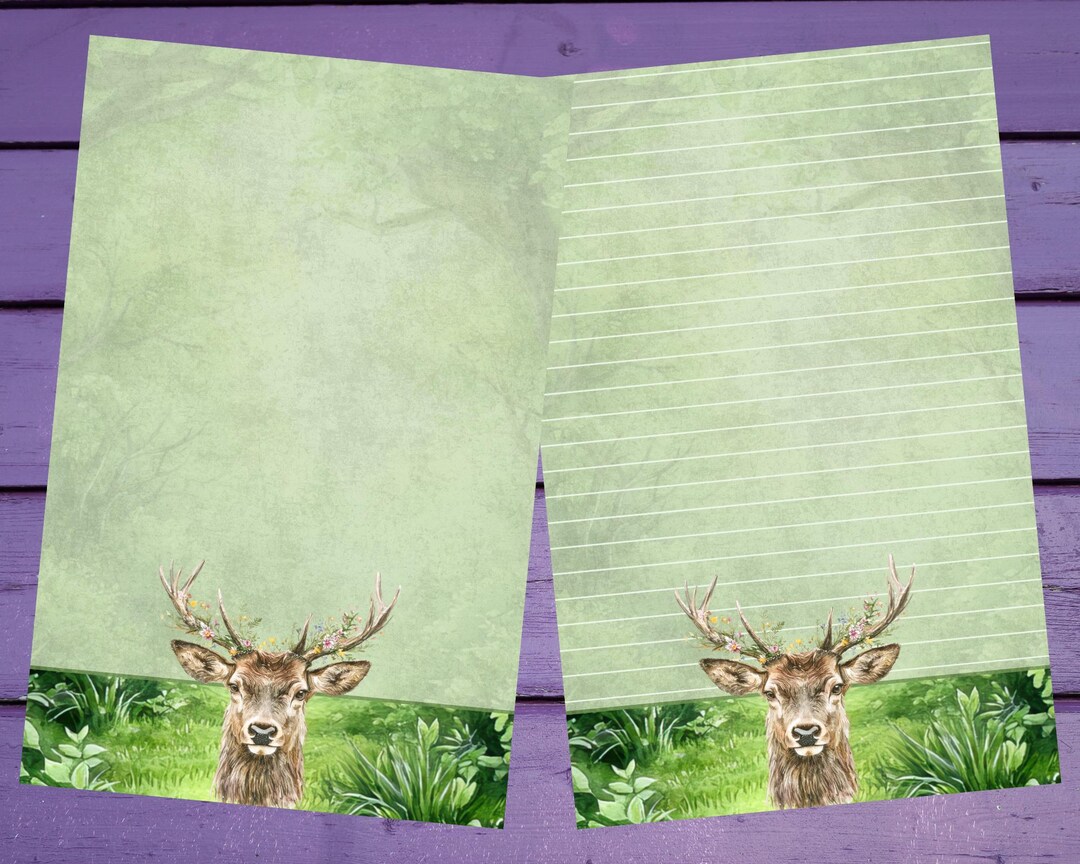 Spring Deer Letter Writing Paper A5 Stationery Lined/unlined Penpal ...