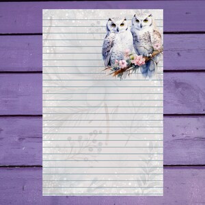 Winter Owls Letter Writing Paper A5 Stationery Lined/unlined Penpal ...