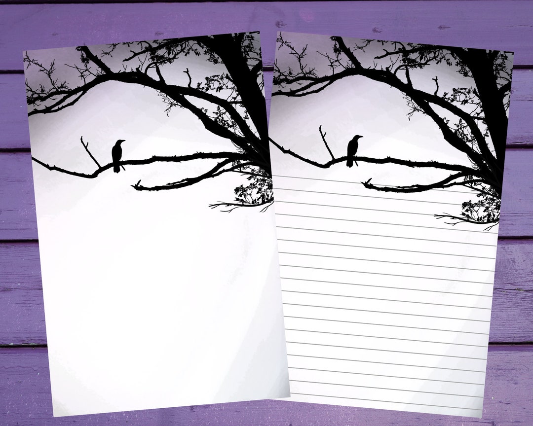 Tree Silhouette Letter Writing Paper A5 Stationery Lined/unlined Penpal ...