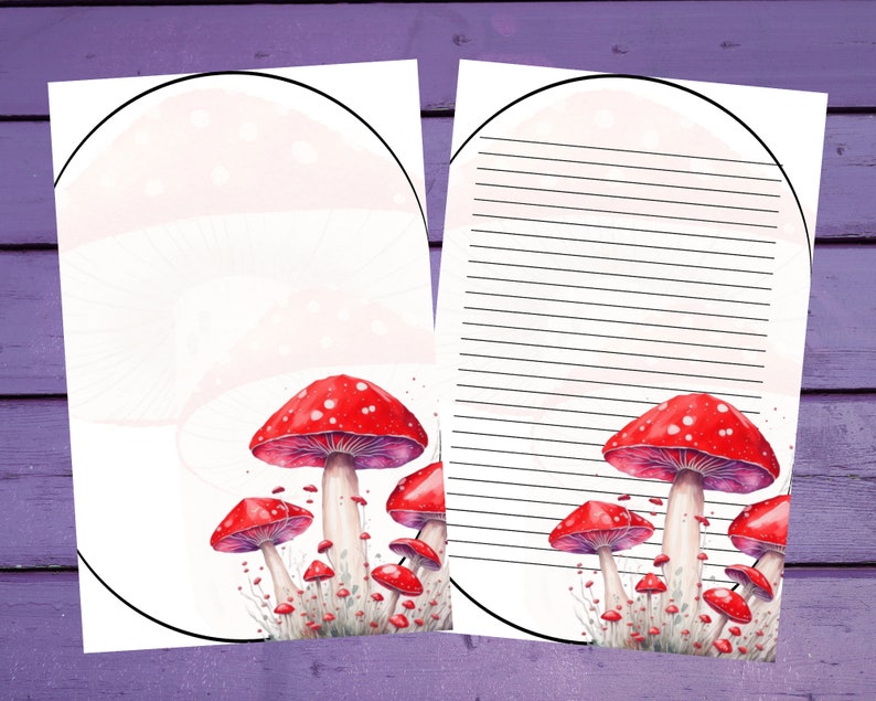 Mushrooms Letter Writing Paper A5 Stationery Lined/unlined - Etsy