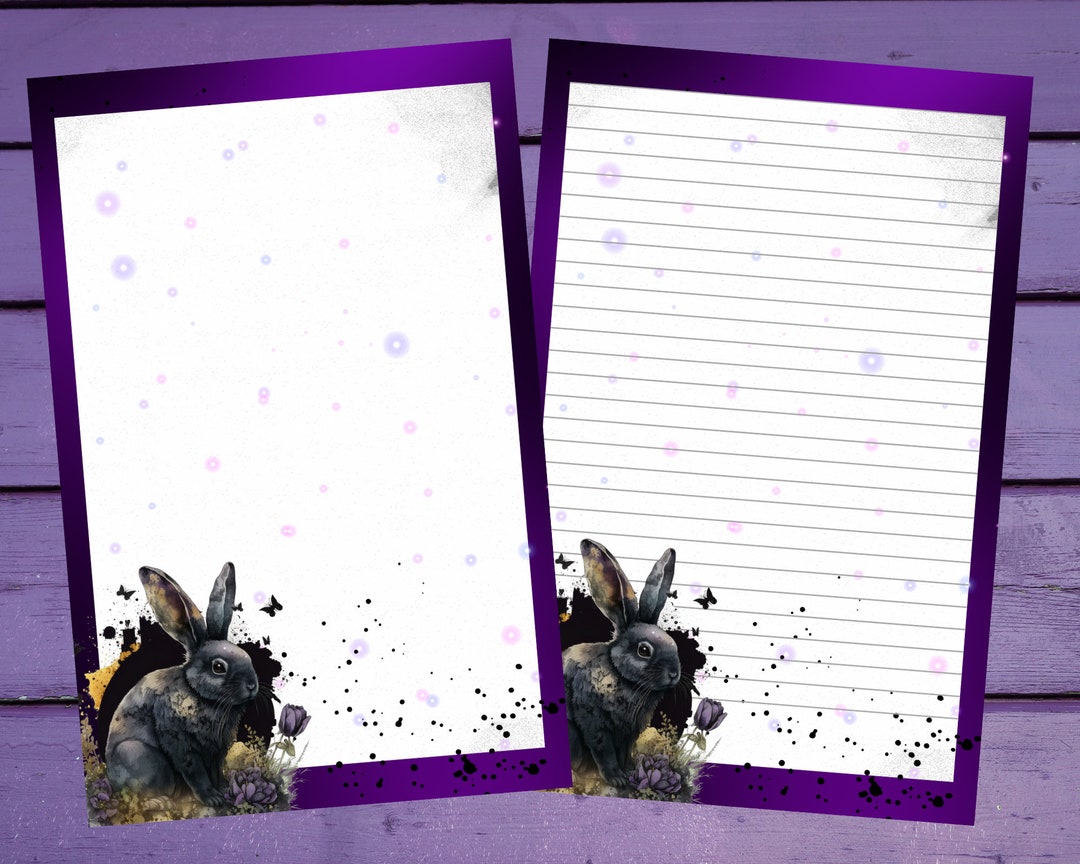 Gothic Easter Bunny Letter Writing Paper A5 Stationery Lined/unlined ...