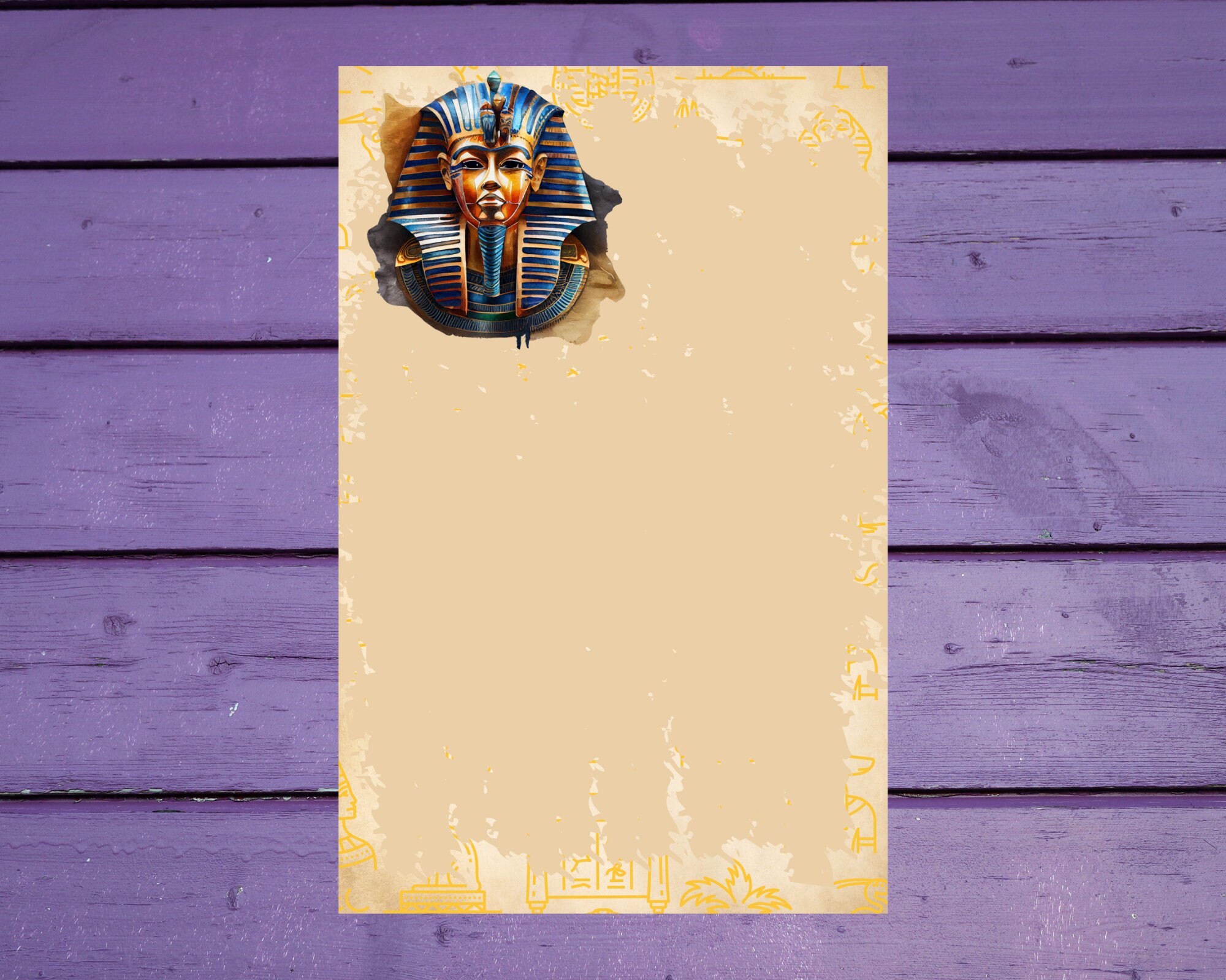 Tutankhamun Letter Writing Paper A5 Stationery Lined/unlined - Etsy Canada