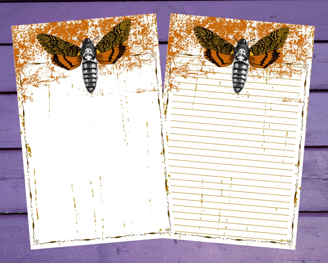Vintage Moth Letter Writing Paper A5 Stationery Lined/unlined - Etsy