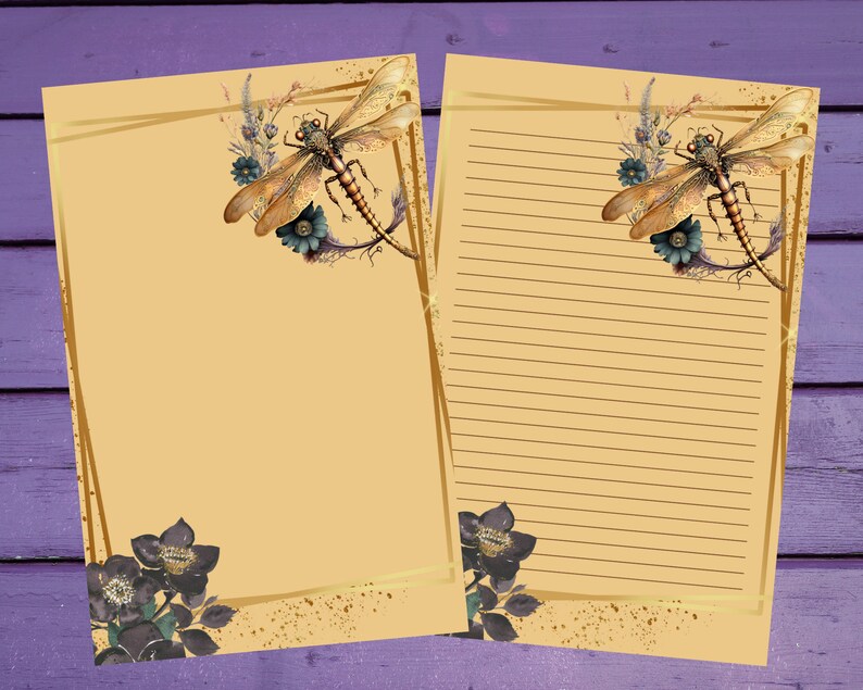 Steampunk Dragonfly Letter Writing Paper A5 Stationery - Etsy