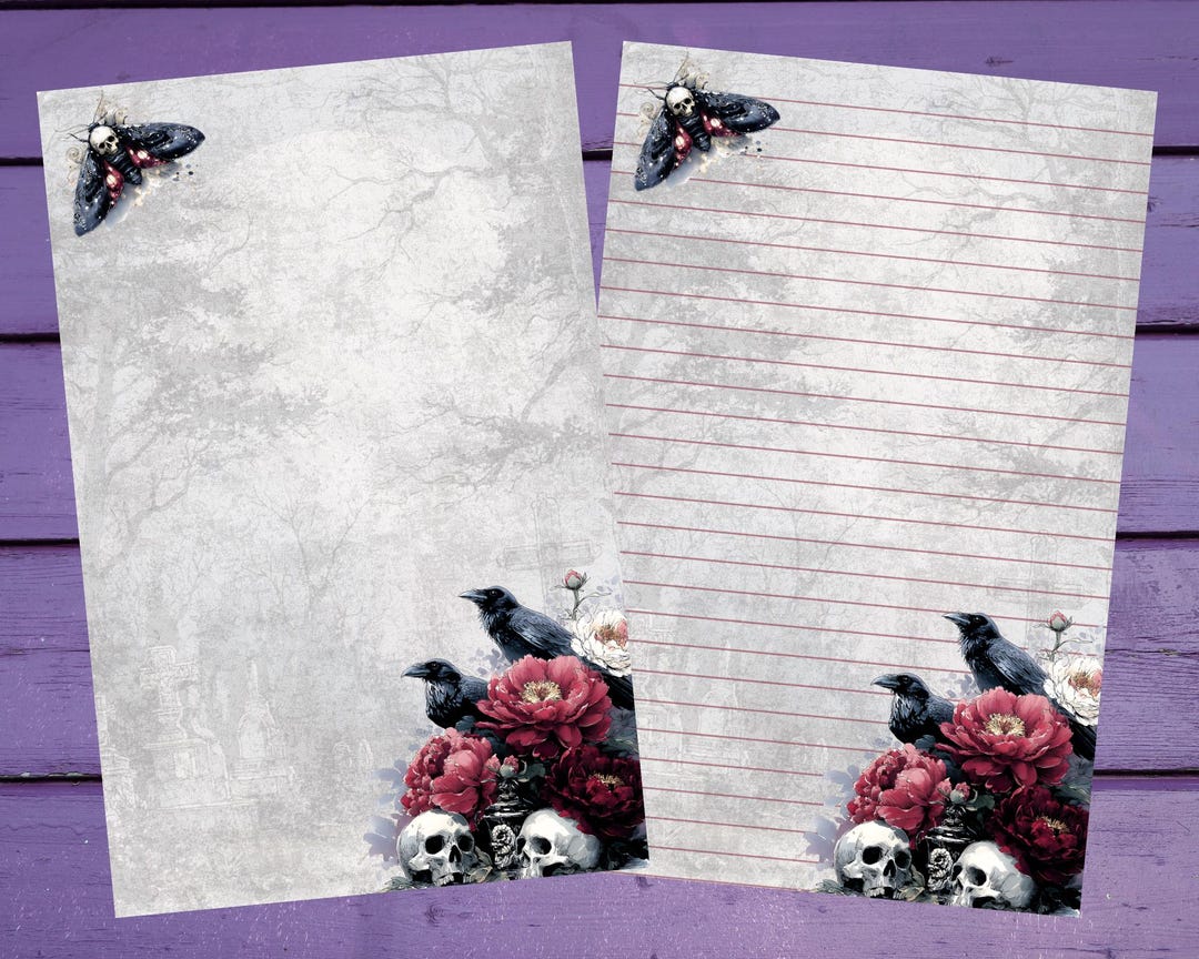 Spooky Vibes Letter Writing Paper A5 Stationery Lined/unlined Penpal ...