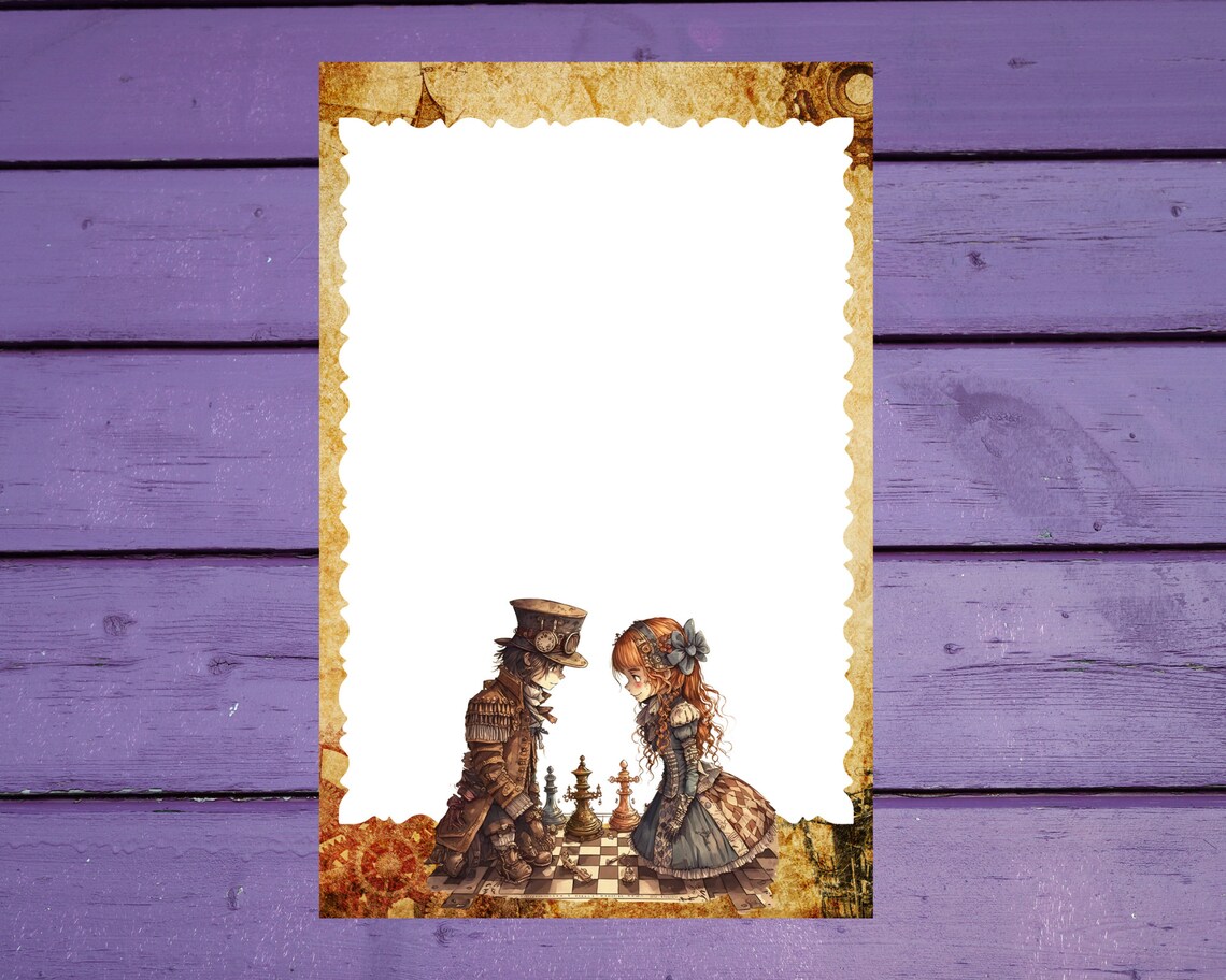 Steampunk Game Letter Writing Paper A5 Stationery Lined/unlined Penpal ...