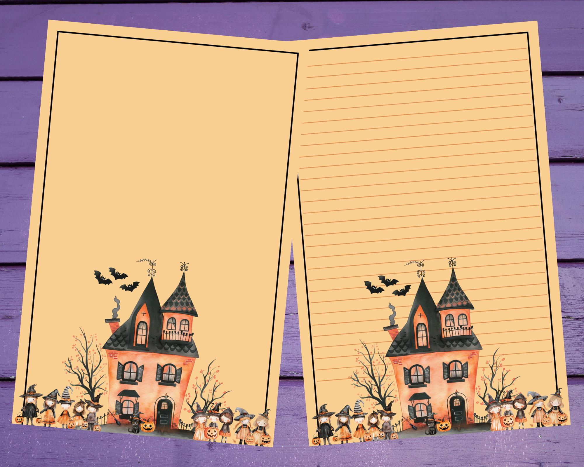 Trick or Treat Letter Writing Paper A5 Stationery Lined/unlined Penpal ...