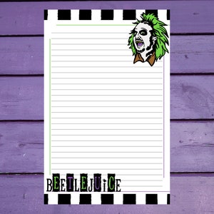 Beetlejuice Letter Writing Paper A5 Stationery Lined/unlined Penpal ...