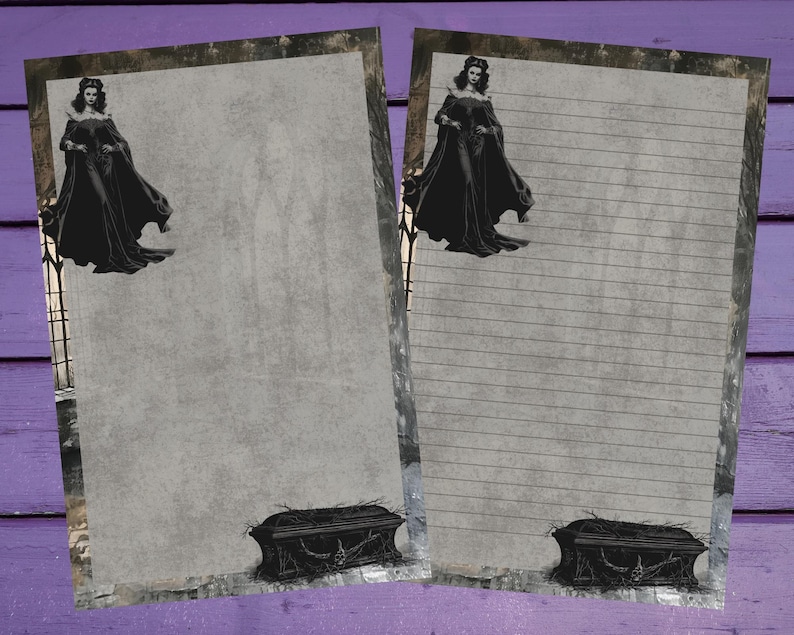 Vintage Vampire Letter Writing Paper A5 Stationery Lined/unlined Penpal ...