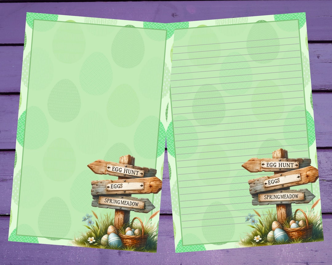 Egg Hunt Letter Writing Paper A5 Stationery Lined/unlined Penpal ...