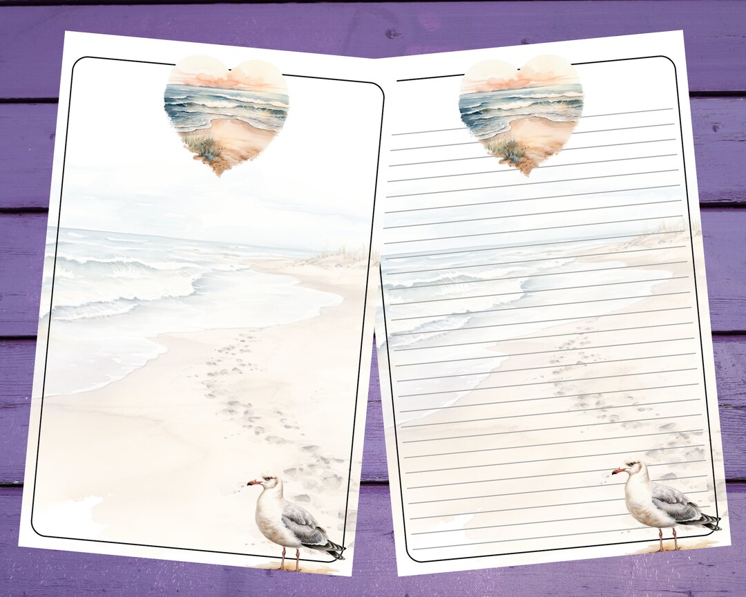 Ocean Love Letter Writing Paper A5 Stationery Lined/unlined Penpal ...