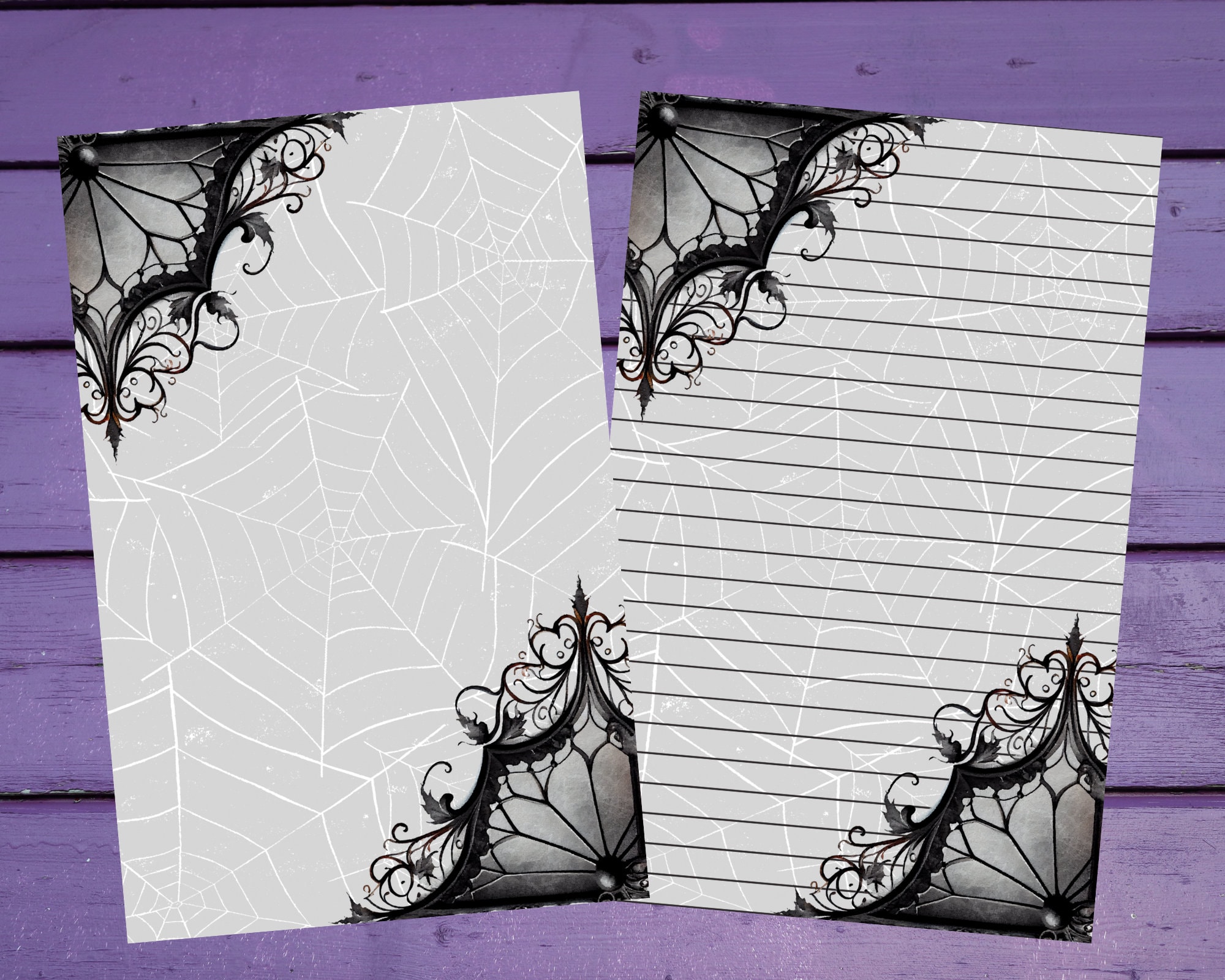Gothic Spiderweb Letter Writing Paper A5 Stationery - Etsy