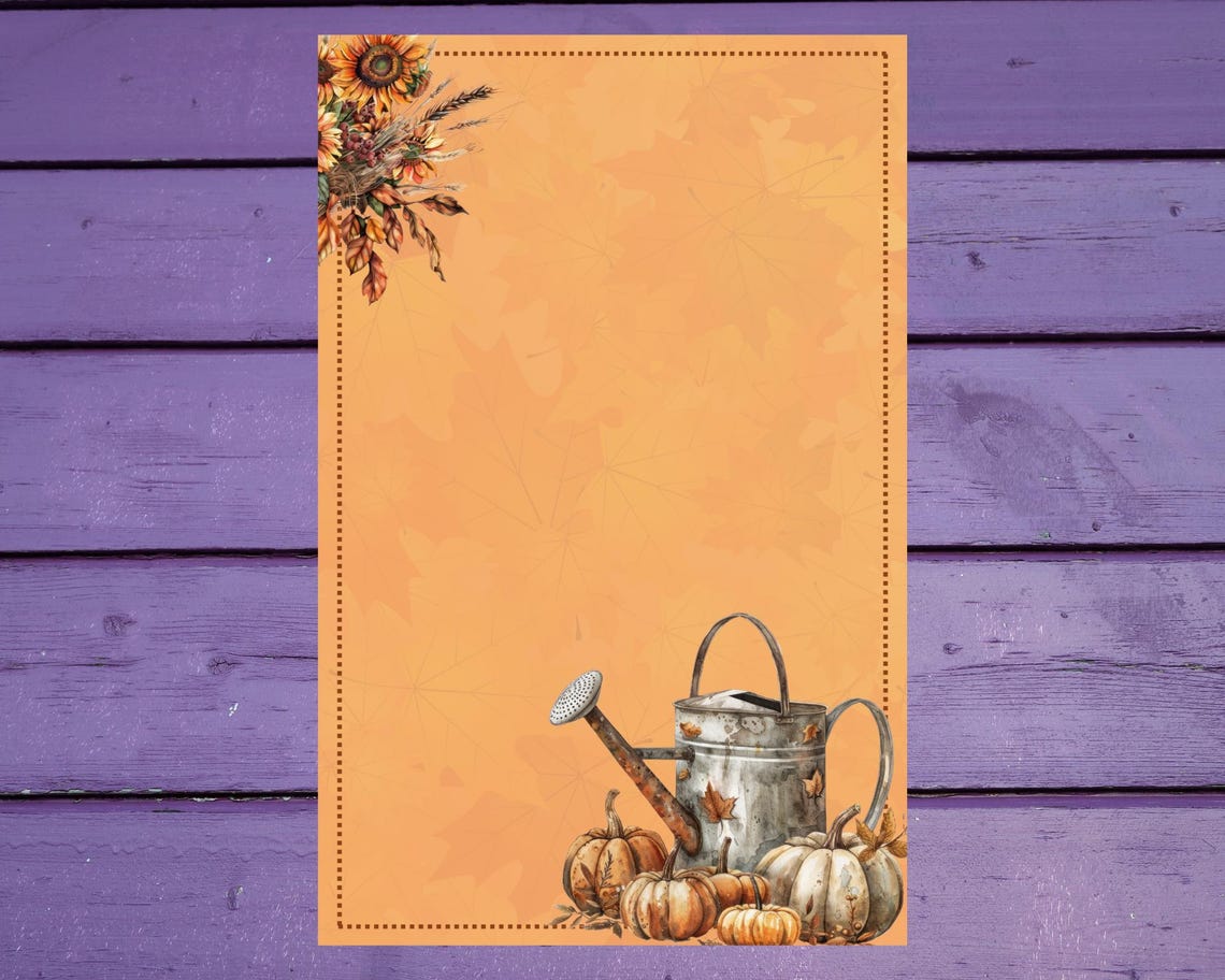 Rustic Autumn Letter Writing Paper A5 Stationery Lined/unlined Penpal ...