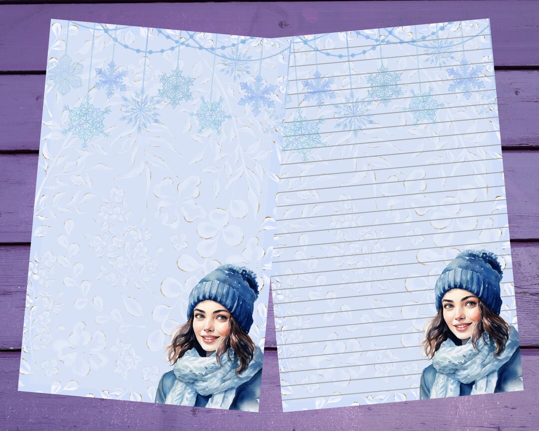 Winter Vibes Letter Writing Paper A5 Stationery Lined/unlined Penpal ...