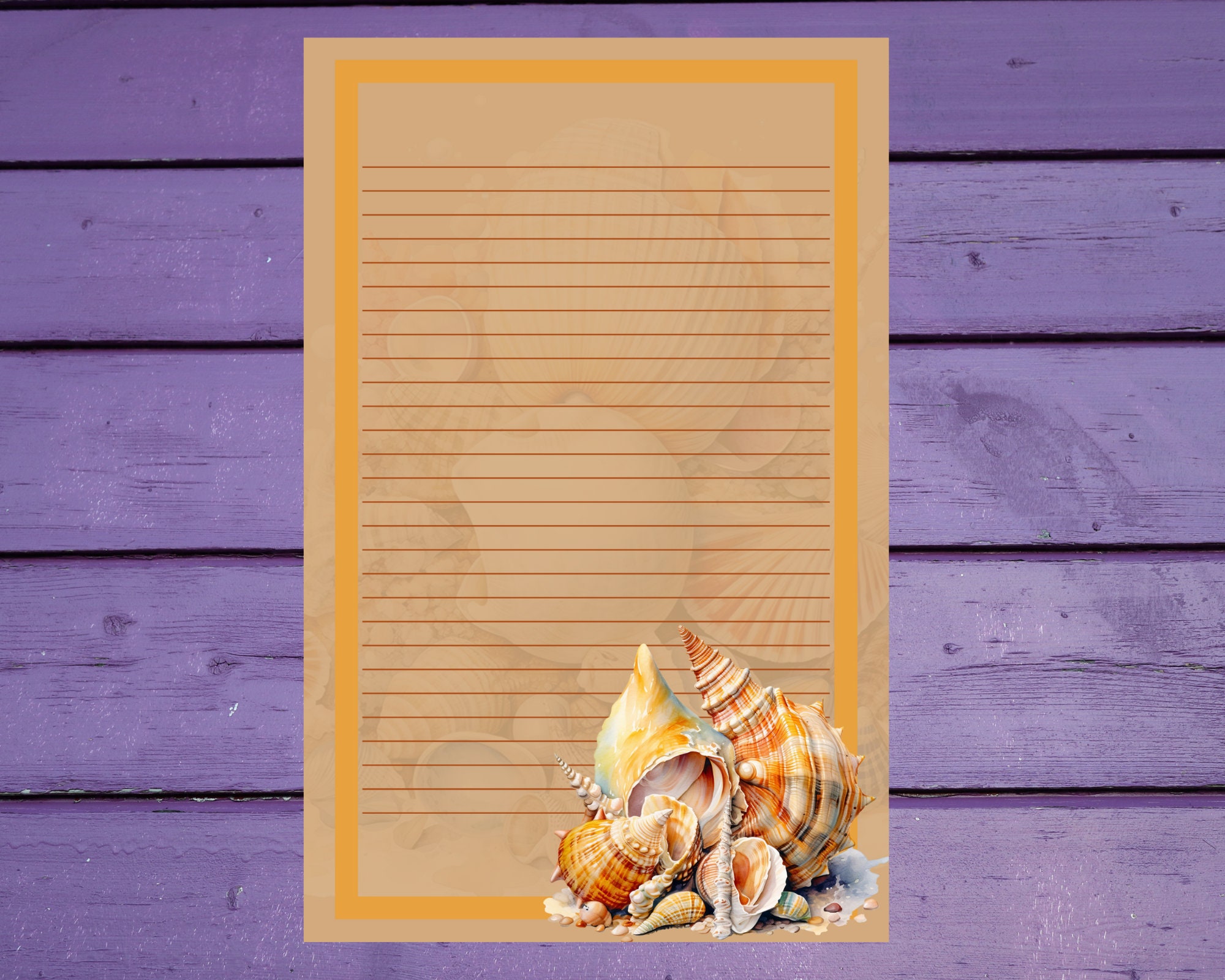 Seashells Letter Writing Paper A5 Stationery Lined/unlined - Etsy
