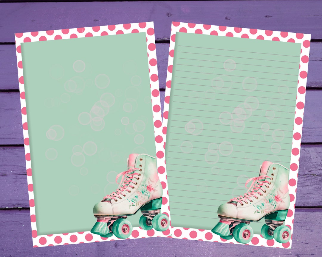 Retro Rollerskates Letter Writing Paper A5 Stationery Lined/unlined ...