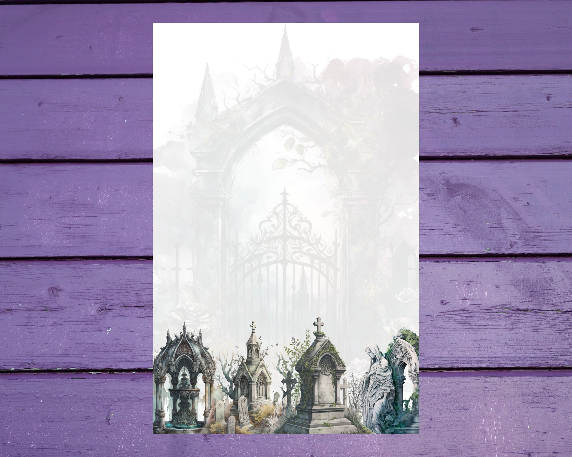 Cemetery Letter Writing Paper A5 Stationery Lined/unlined - Etsy