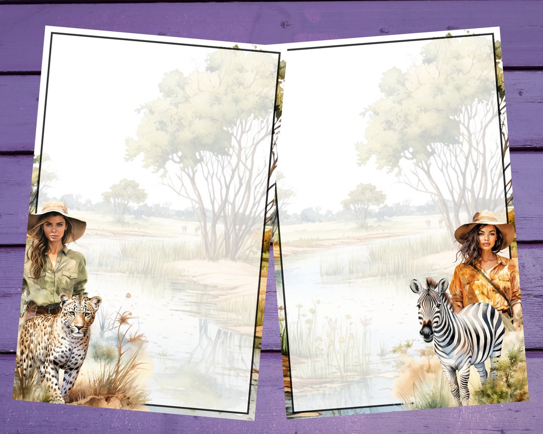 Safari Letter Writing Paper A5 Lined/unlined Double-sided Penpal ...