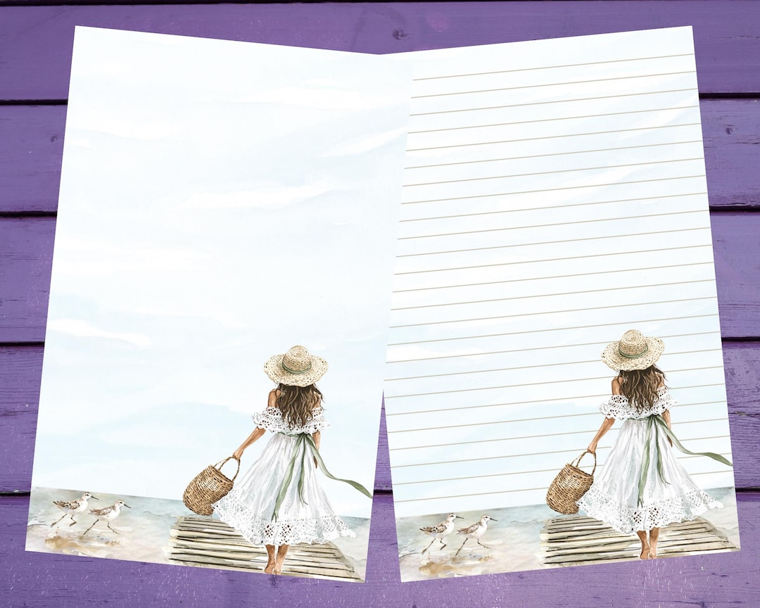 Coastal Serenity Letter Writing Paper A5 Stationery Lined/unlined ...