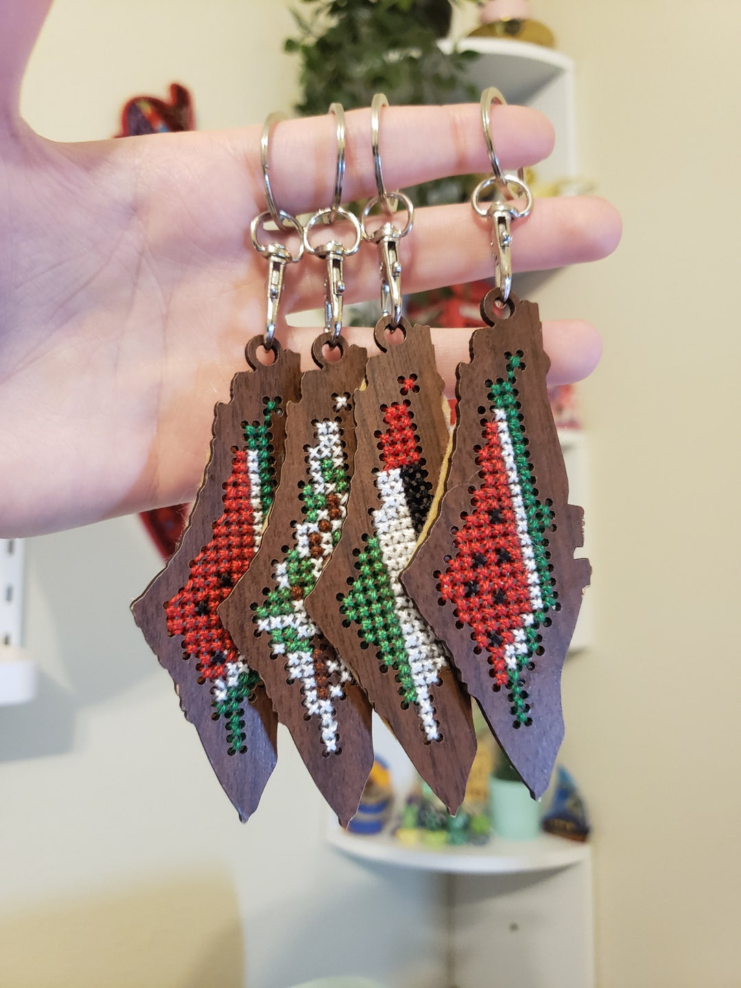 Palestinian HANDMADE Embroidery Keychains - Etsy