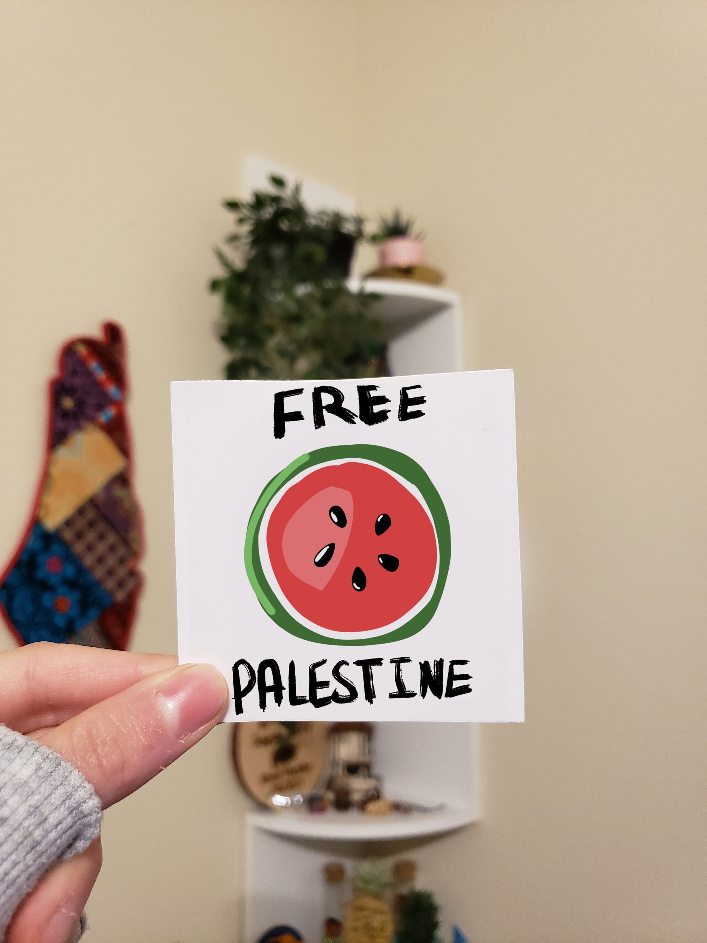 Free Palestine Handmade Watermelon Sticker WATERPROOF 100% Proceeds ...