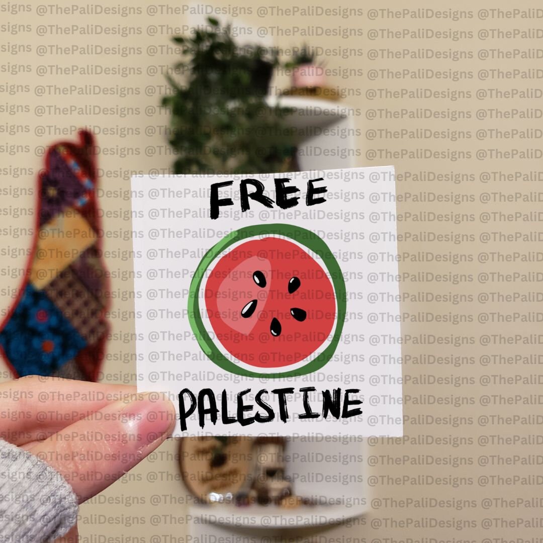 Pre-order Free Palestine Handmade Watermelon Sticker Water-resistanta ...