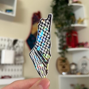 Handmade: Palestine Kufiyah Sticker - Water-resistant Vinyl (3.5" X 1 ...