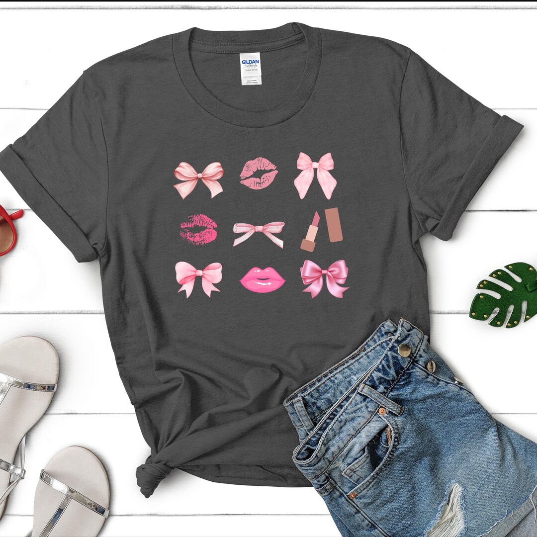 Cute Pink Bow Shirt, Girly Girl Cute Shirt, Gift for Her, Gift for Mom ...